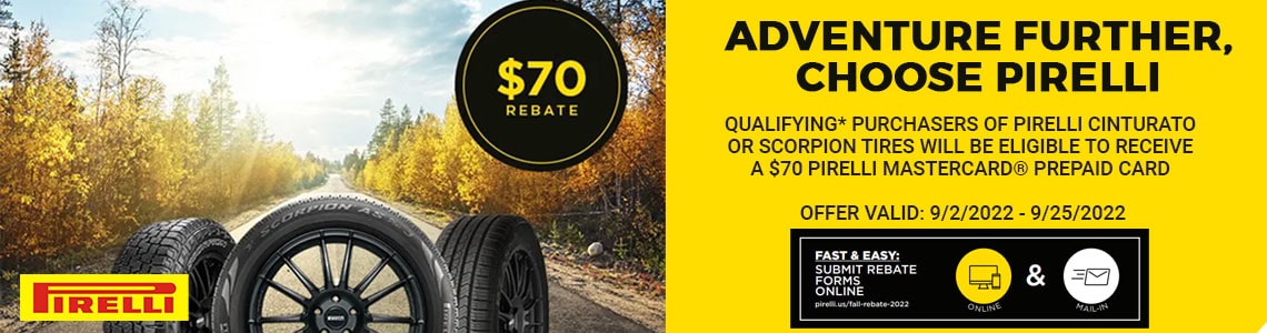 Pirelli Tires Fall 2022 Rebate | Tires-easy.com